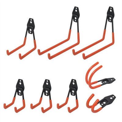 8Pcs Heavy Duty Wall Mount Storage Hooks For Garage Bike