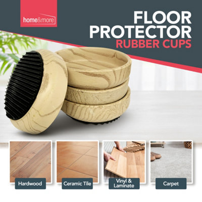 8pk Rubber Base Castor Cups for Wooden Floors and Carpets, Wooden ...