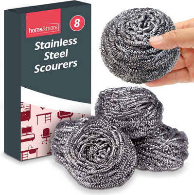 8pk Stainless Steel Scourer - Metal Scourer for Heavy Duty Cleaning ...