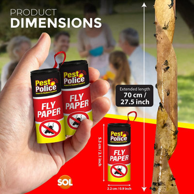 8pk Sticky Fly Papers for Indoors & Outdoor - Safe and Effective Fly ...