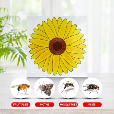 8pk Sunflower Fly Stickers for Windows - Fly Traps Indoor for Home Use ...