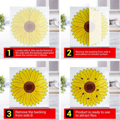 8pk Sunflower Fly Stickers for Windows - Fly Traps Indoor for Home Use ...