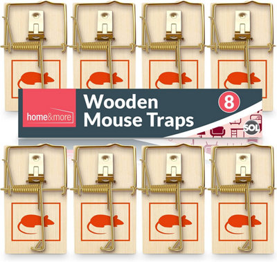 8pk Wooden Mouse Traps for Indoors - Durable Reusable Snap Traps - Mice ...