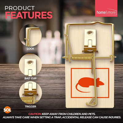 8pk Wooden Mouse Traps for Indoors - Durable Reusable Snap Traps - Mice ...