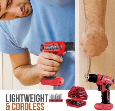 8V Pink Cordless Electric Power Screwdriver & Drill Bits Set-With ...
