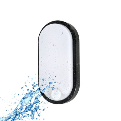 8W Oval LED Bulkhead Light, IP54 Waterproof, PIR Sensor, 650 Lumens ...