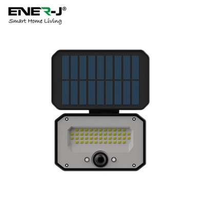 8W PIR Solar Floodlight & Remote with Solar Panel, 6000K