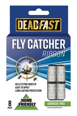 8x Fly Strips Sticky Paper Hanging Pull Out Fly Trap Catcher Insect ...