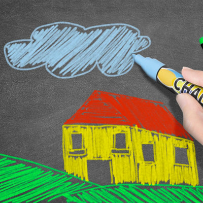 8x Multicolour Liquid Marker Chalk Pens for Glass Windows Blackboard ...