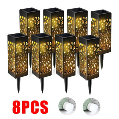 8x Solar Powered LED Stake Lights Garden Patio Lawn Lighting Waterproof ...