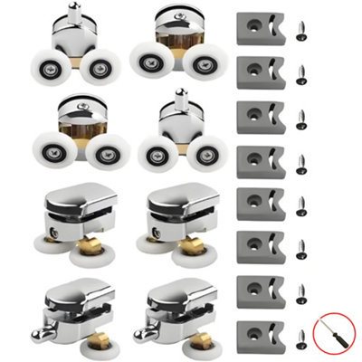 8x Twins Shower Screen Door Rollers Runners Wheels Top and Bottom ...