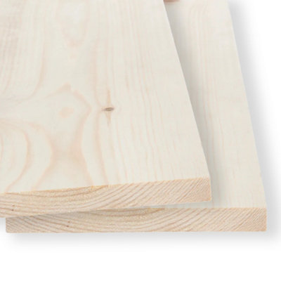 8x1 Inch Spruce Planed Timber (L)900mm (W)194 (H)21mm Pack of 2