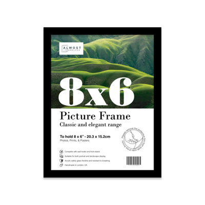 8x6 Black Picture Frame (15.2 x 20.3cm) Poster, Photo, Artwork, Gallery ...