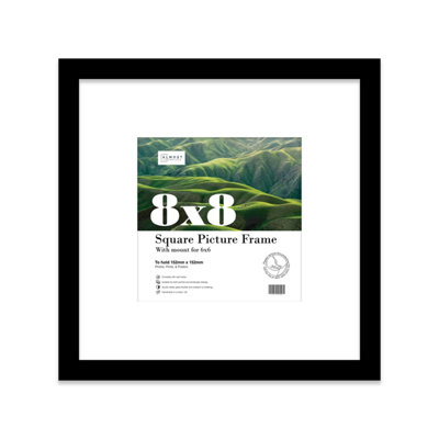 8x8" Black Picture Frame - 8x8" Square Frame with 6x6" Mount for 8x8 ...