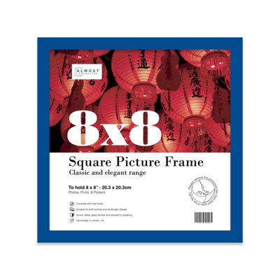 8x8 Blue Picture Frame (20.3 x 20.3cm) Poster, Photo, Artwork, Gallery ...