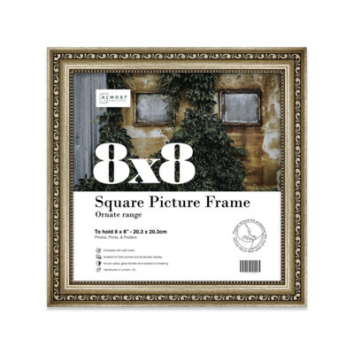 8x8 Champaign Ornate Picture Frame (20.3 x 20.3cm) Poster, Photo ...