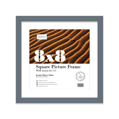 8x8" Grey Picture Frame - 8x8" Square Frame with 7x7" Mount for 8x8 ...