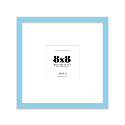 8x8" Light Blue Picture Frame - 8x8" Square Frame with 5x5" Mount for ...