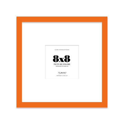 8x8" Orange Picture Frame - 8x8" Square Frame with 5x5" Mount for 8x8 ...
