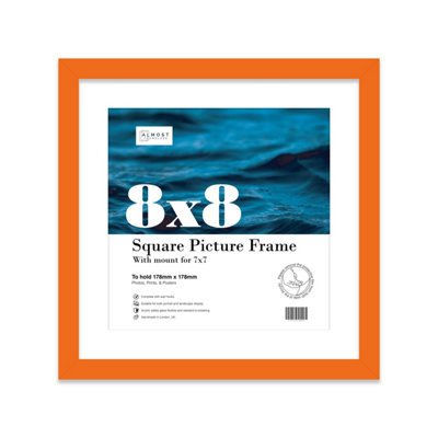 8x8" Orange Picture Frame - 8x8" Square Frame with 7x7" Mount for 8x8 ...