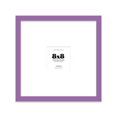 8x8" Purple Picture Frame - 8x8" Square Frame with 4x4" Mount for 8x8 ...