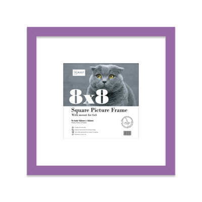8x8" Purple Picture Frame - 8x8" Square Frame with 6x6" Mount for 8x8 ...