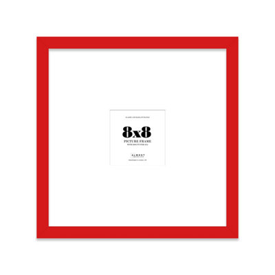 8x8" Red Picture Frame - 8x8" Square Frame with 4x4" Mount for 8x8"/4x4 ...