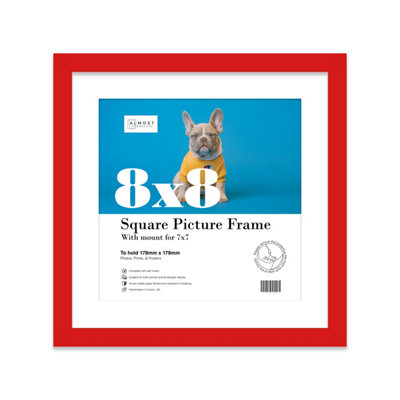 8x8" Red Picture Frame - 8x8" Square Frame with 7x7" Mount for 8x8"/7x7 ...