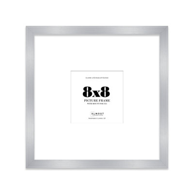 8x8" Silver Picture Frame - 8x8" Square Frame with 5x5" Mount for 8x8 ...