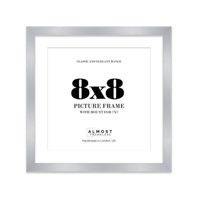 8x8" Silver Picture Frame - 8x8" Square Frame with 7x7" Mount for 8x8 ...