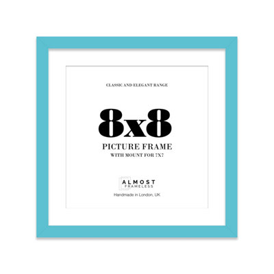 8x8" Turquoise Picture Frame - 8x8" Square Frame with 7x7" Mount for ...
