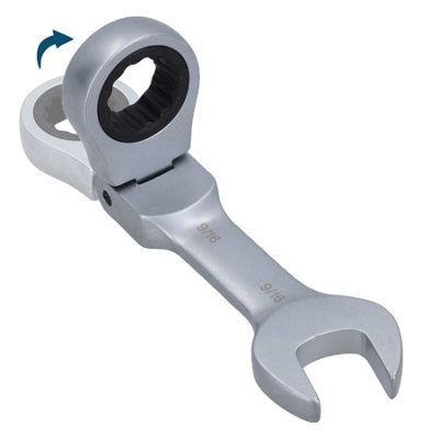 9/16" AF SAE Imperial Flexible Stubby Flexi Head Ratchet Spanner Combi ...