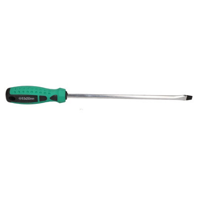 9.5mm x 250mm Slotted Flat Headed Screwdriver with Magnetic Tip Rubber ...