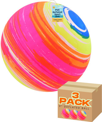 9" Art Design Coloured Football Ball for Kids - Inflatable - 3 Pack
