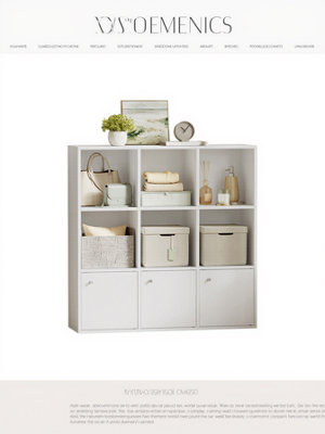 9-Cube Bookshelf, Display Storage Shelf with 3 Bottom Cabinets, Home ...