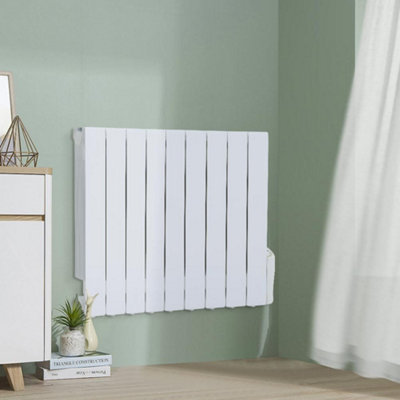 9 Fins 1500W White Electric Oil Filled Radiator Space Panel Heater with ...
