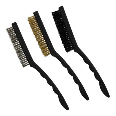 9" Hand Wire Brush Set Nylon Brass Steel Rust Paint Dirt Welding ...