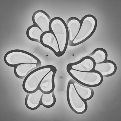 9 Head Contemporary Flower Like LED Semi Flush Ceiling Light Cool White