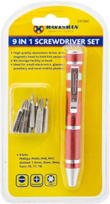 9 In 1 Precision Magnetic Screwdriver Bit Set Multi Purpose Hand Tool ...