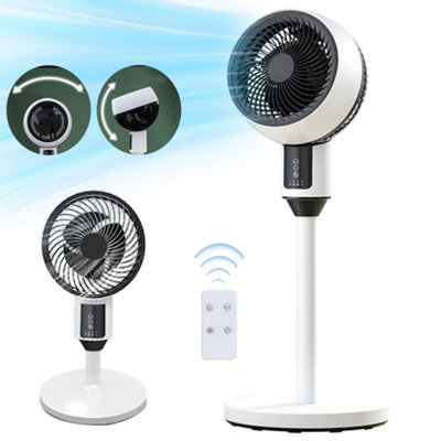 9 Inch Air Circulator Fan 70 Oscillation Carry Handle Black White