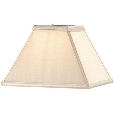 9" Inch Square Tapered Lamp Shade Oyster Faux Silk Fabric Cover Modern ...