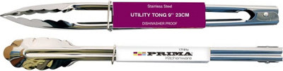 9 Inch Stainless Steel Utility Tong Kitchen Serving Food Catering ...
