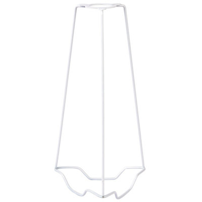 9" Lamp Shade Carrier Holder Fits 25mm Bulb Lamps White Steel Fixing ...