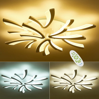 9 Lamp Unique V Shaped Acrylic LED Semi Flush Mount Ceiling Light ...