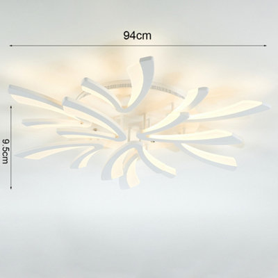 9 Lamp Unique V Shaped Acrylic LED Semi Flush Mount Ceiling Light ...