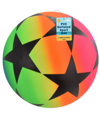 9" Large Stars Design Coloured Football Ball for Kids - Inflatable