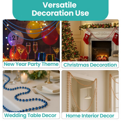 9 Metre Hanging Bead Garland Beaded String Chain for Christmas Tree ...