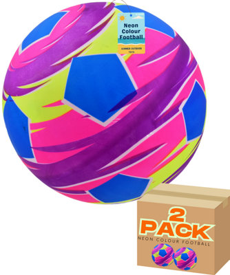 9" Neon Coloured Football Ball for Kids - Inflatable - 2 Pack