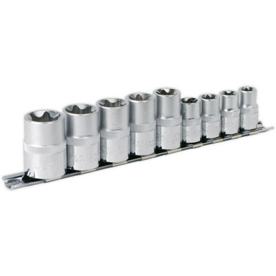 9 PACK TRX Star Socket Set - 3/8" & 1/2" Square Drive - E10 to E24 ...