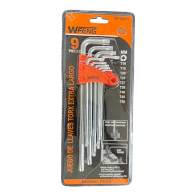 9 pc Allen long steel Hex key set